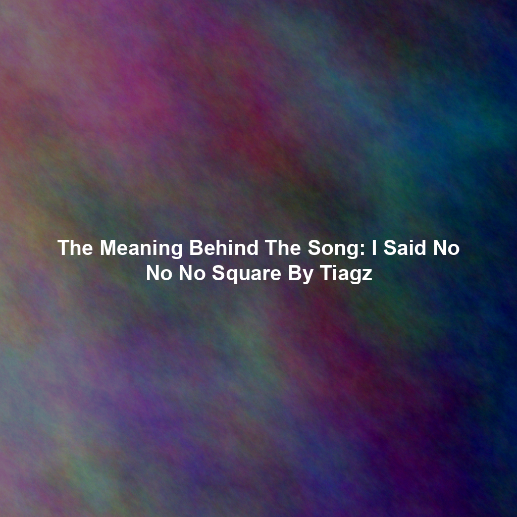 The Meaning Behind The Song: I Said No No No Square By Tiagz ...