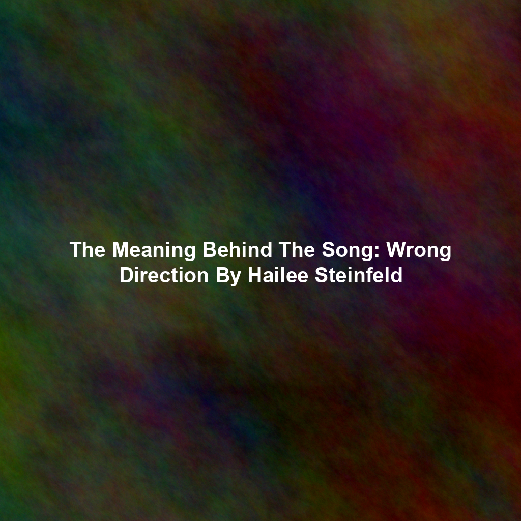 The Meaning Behind The Song: Wrong Direction By Hailee Steinfeld ...