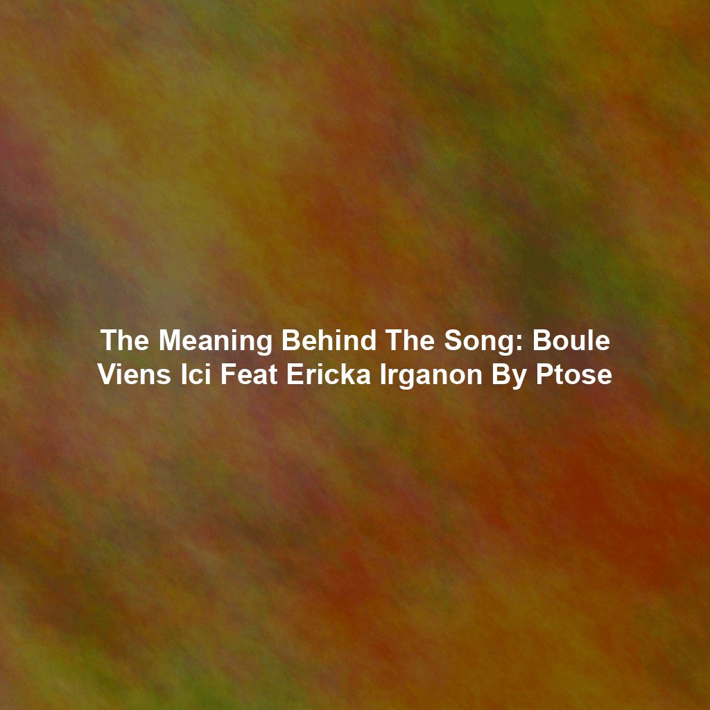 The Meaning Behind The Song: Boule Viens Ici Feat Ericka Irganon By ...