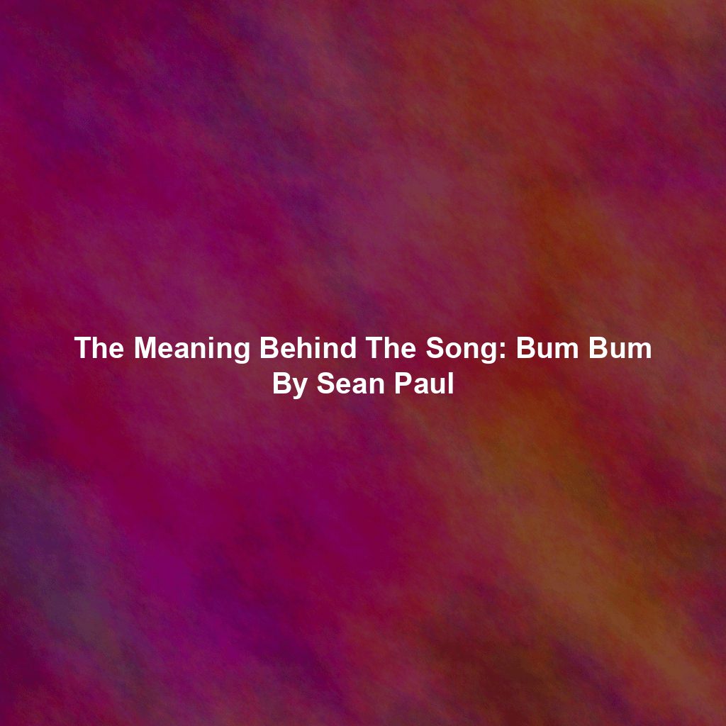 The Meaning Behind The Song: Bum Bum By Sean Paul - Exploring Song ...