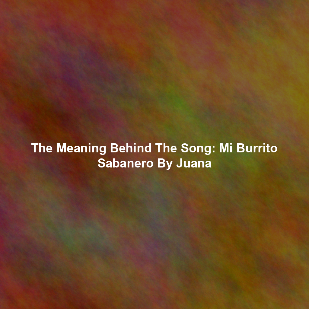The Meaning Behind The Song: Mi Burrito Sabanero By Juana - Exploring ...